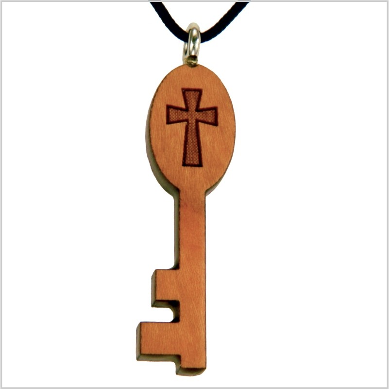 57W - Wooden key with cross - articlesreligieuxenbois